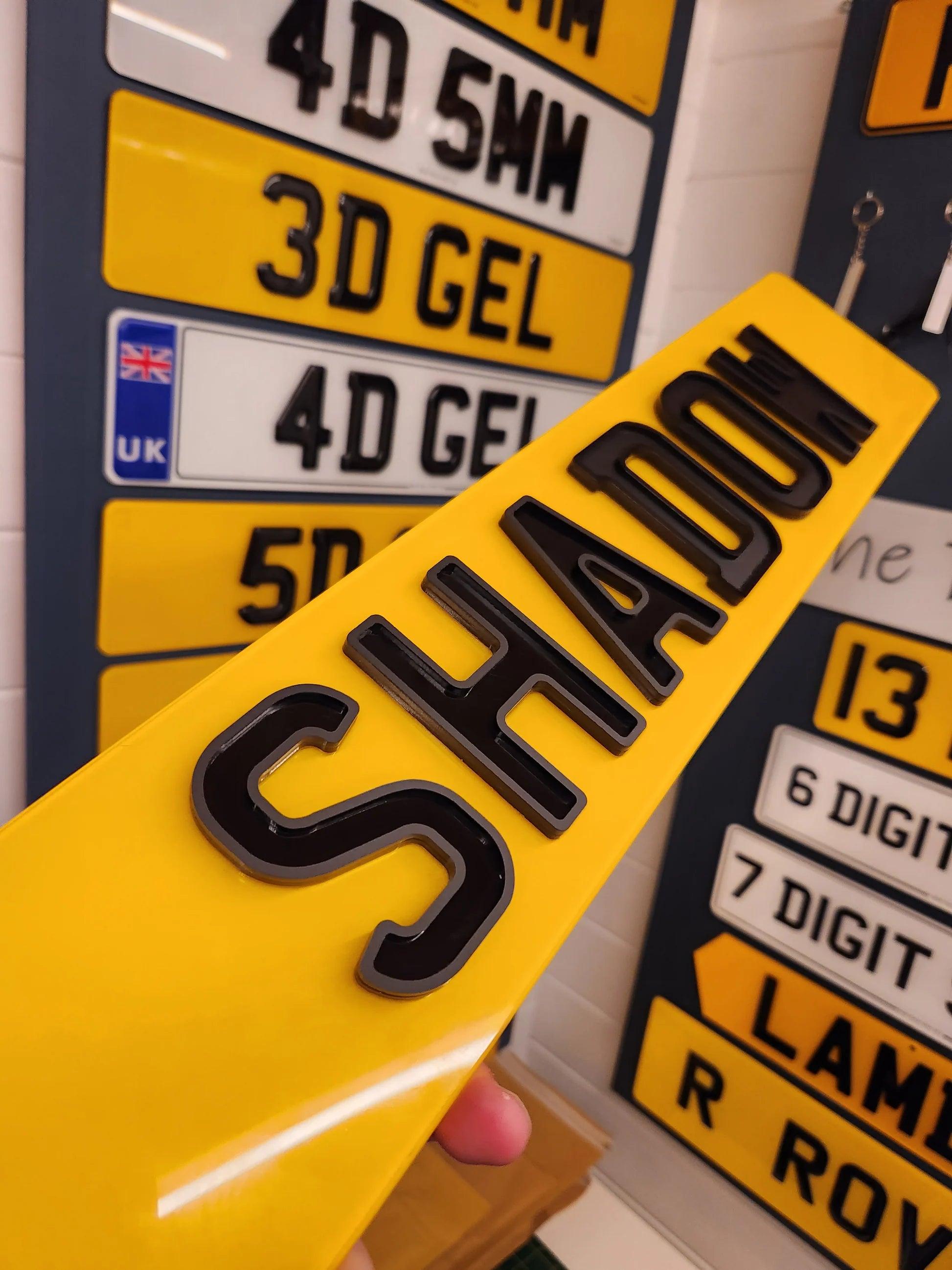 Are SHADOW Number Plates Road Legal? – Limitless Plates: 3D + 4D Number ...